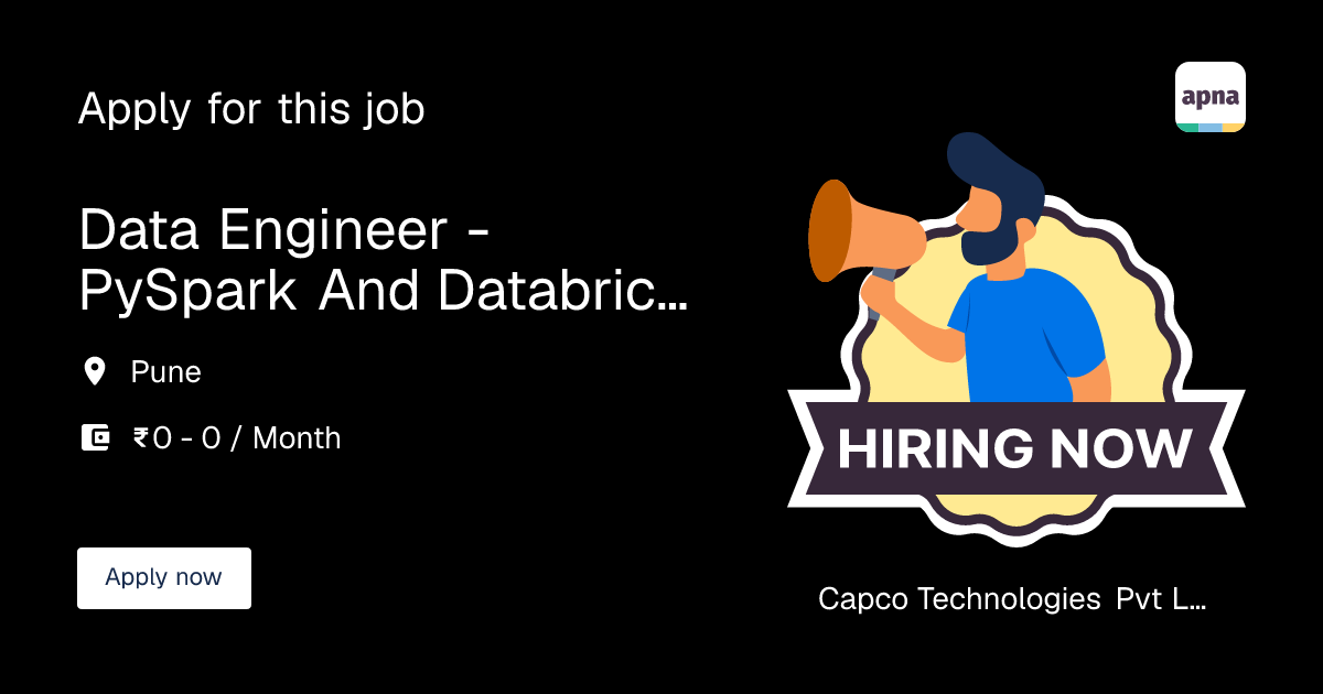 Data Engineer - PySpark and Databricks Specialist in Capco Technologies ...
