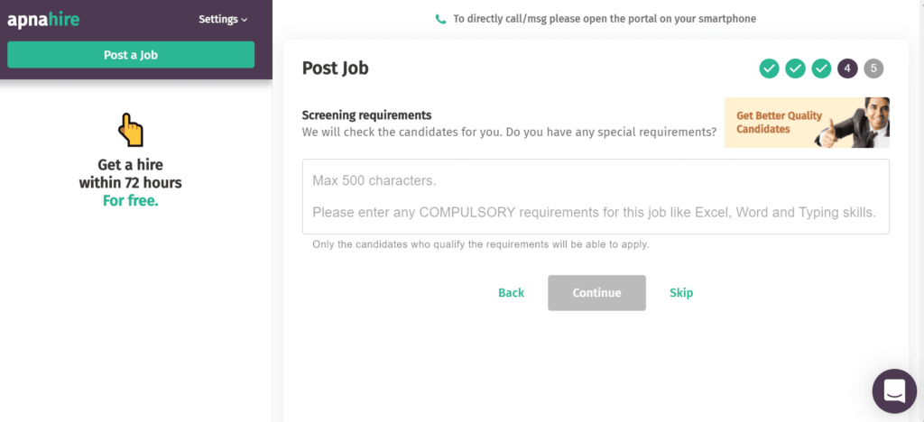 Hiring Guide – How to hire a Candidate through the Apna App?