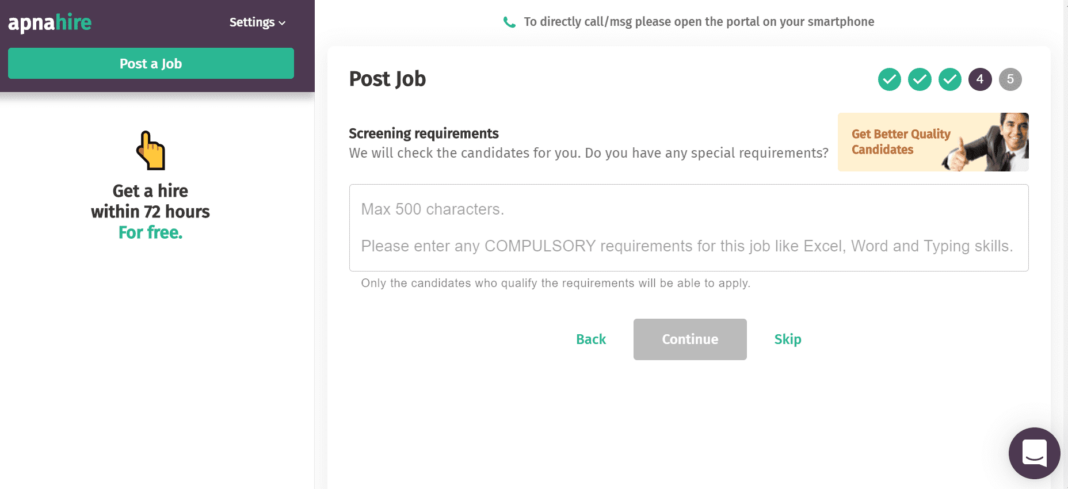 Hiring Guide – How to hire a Candidate through the Apna App?