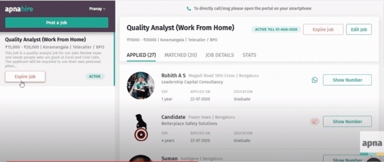 Hiring Guide – How to hire a Candidate through the Apna App?