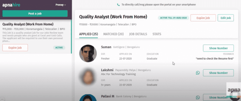 Hiring Guide – How to hire a Candidate through the Apna App?